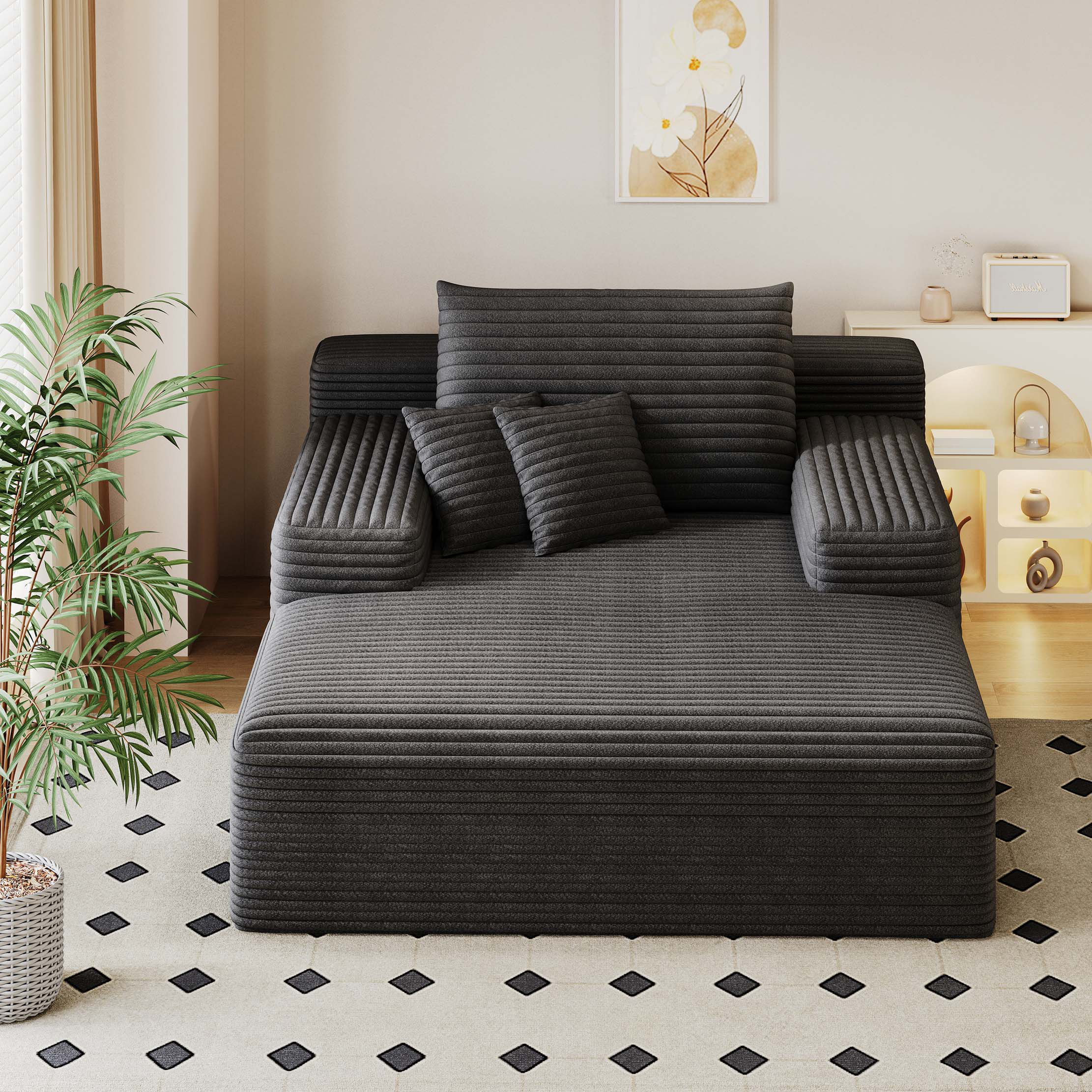 Ivy Bronx 68"*51" Chaise Lounge Chair Indoor, Oversized Upholstered Sofa Bed, Sleeper Couch ...